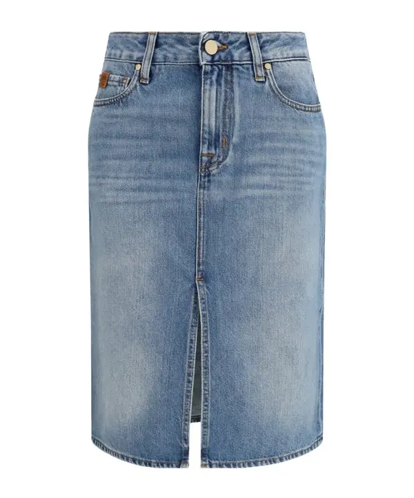 Jacob Cohen Front Slit Denim Midi Skirt