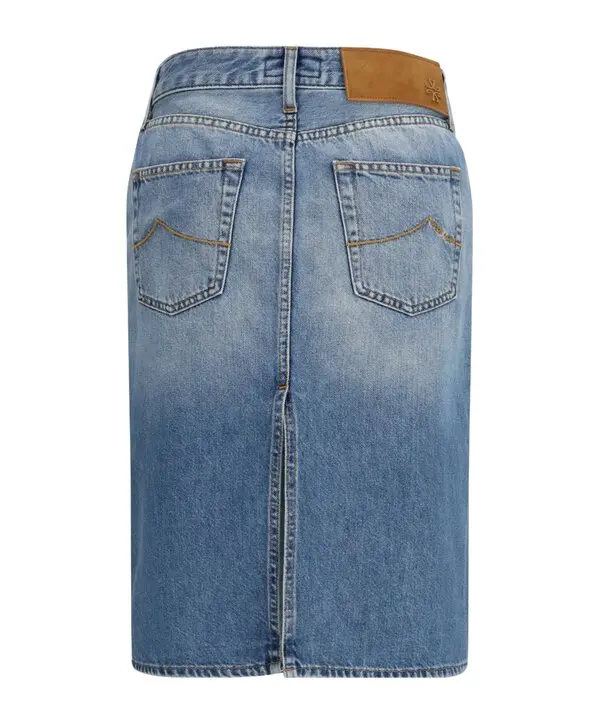 Jacob Cohen Front Slit Denim Midi Skirt