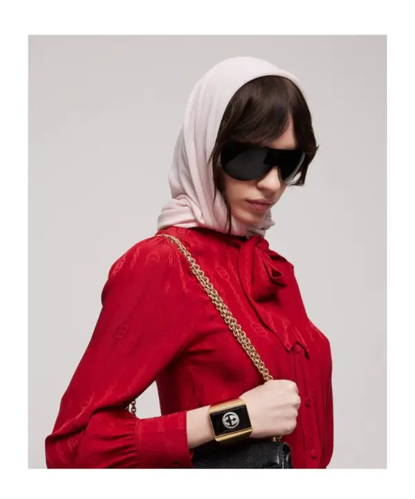 Gucci Lightweight Silk Jacquard Shawl - Light Pink
