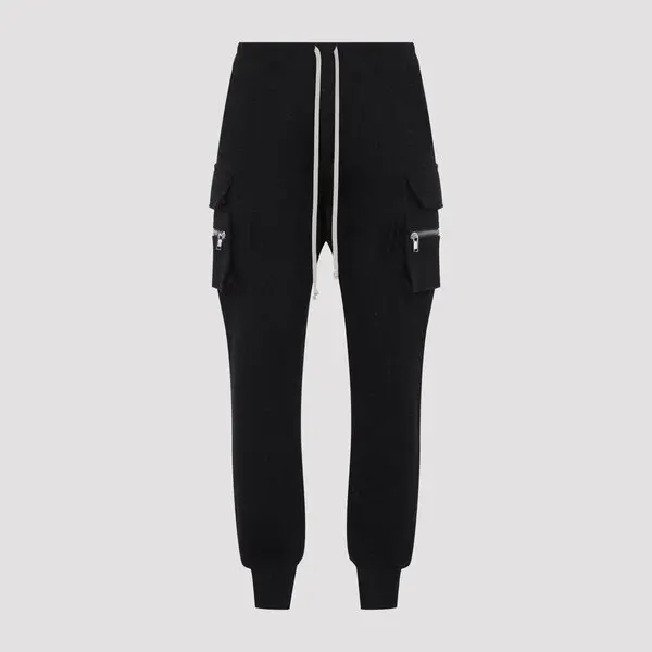 Rick Owens Wool Blend Mastodon Cargo Pants - Black
