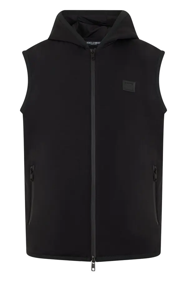Dolce & Gabbana Sleeveless Hooded Zip-front Vest