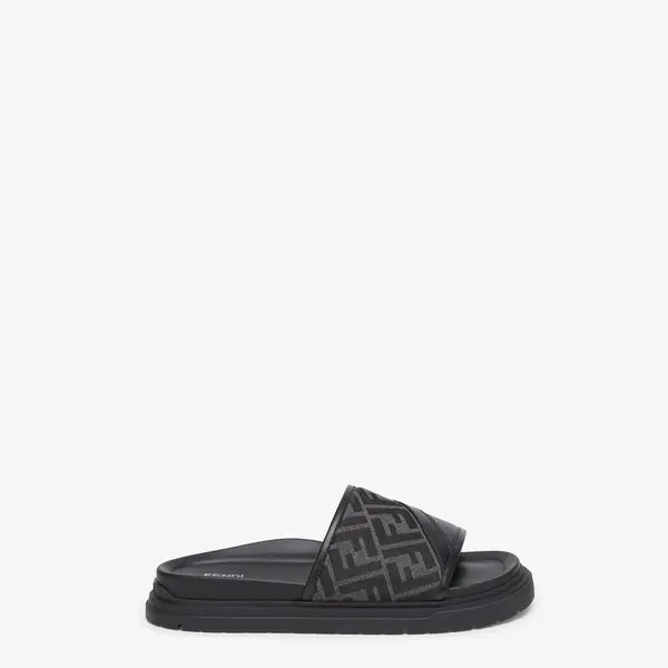 Fendi S Mixed Leather Slide Sandals