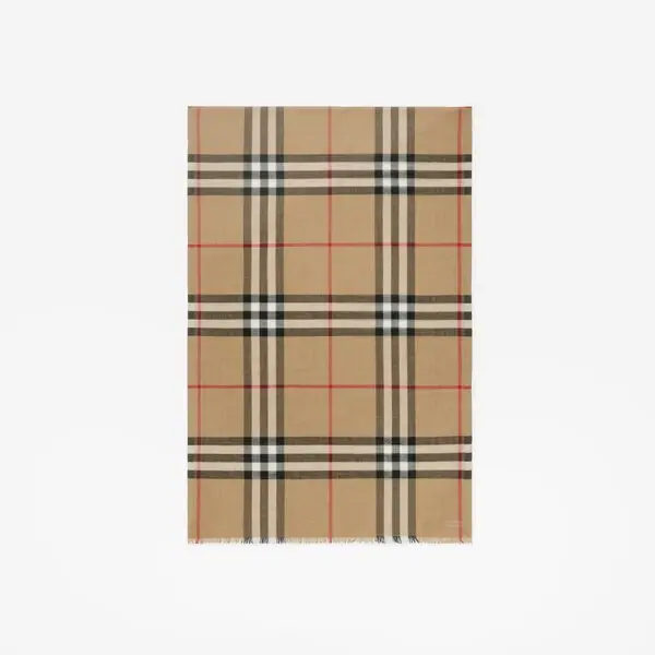 Burberry Checked Gauze Scarf 220x70 - Archbeige