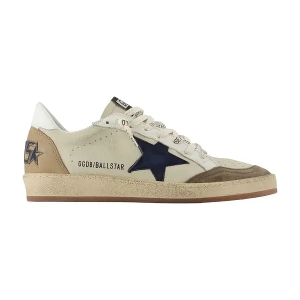 GOLDEN GOOSE Ballstar Sneakers With Nappa Leather And Suede Toe - Creamwhite