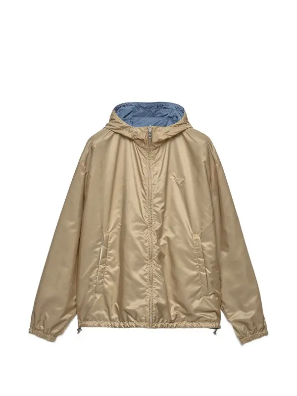 Prada Recycled Polyamide Zip-up Hooded Jacket - Camelavaz