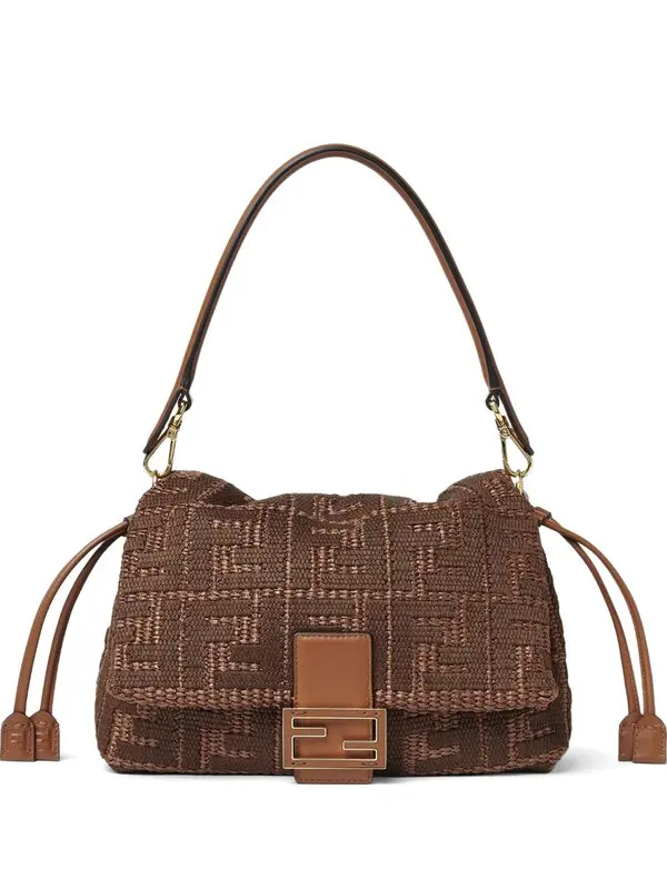 Fendi Mamma Baguette Chic Straw Shoulder Bag - Sellier