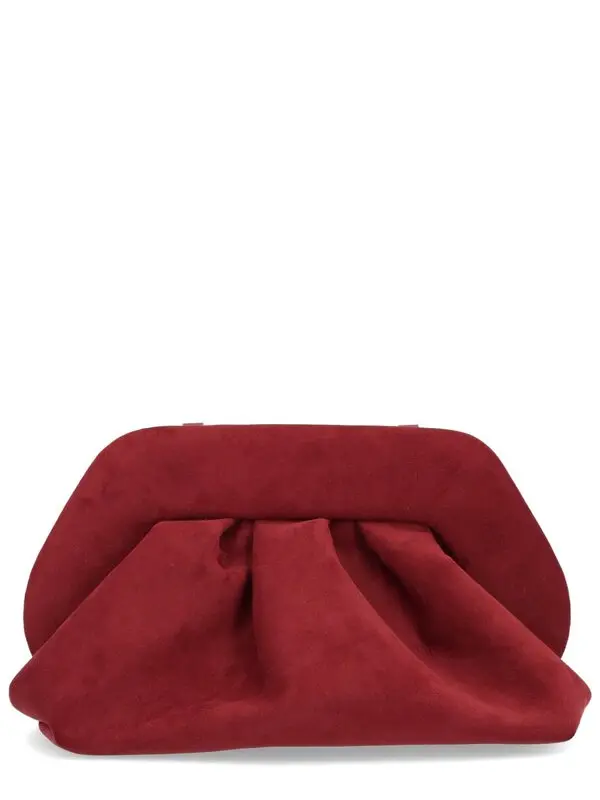 THEMOIRE Tia Suede Clutch - Bordeaux
