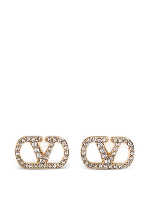 Valentino Garavani Vlogo Signature Crystal-embellished Drop Earrings - Orocrystal