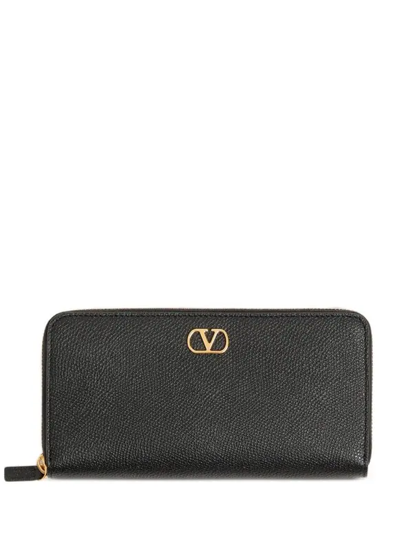 Valentino Garavani Vlogo Signature Zip Around Mini Wallet - Nero