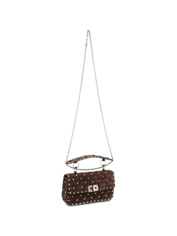 Valentino Garavani Small Rockstud Spike Shoulder Handbag - Ebonybrown