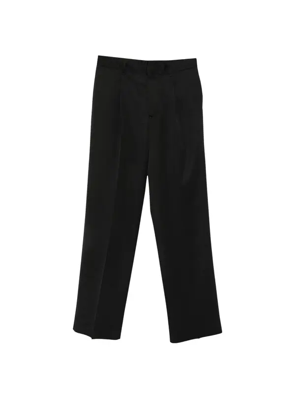 LARDINI Virgin Wool Trousers With Viscose Trim