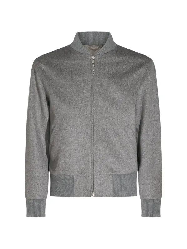 LARDINI Virgin Wool Bomber Jacket