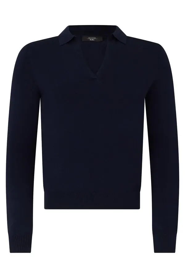 Max Mara Weekend-inspired V-neck Double-collar Long-sleeve Top