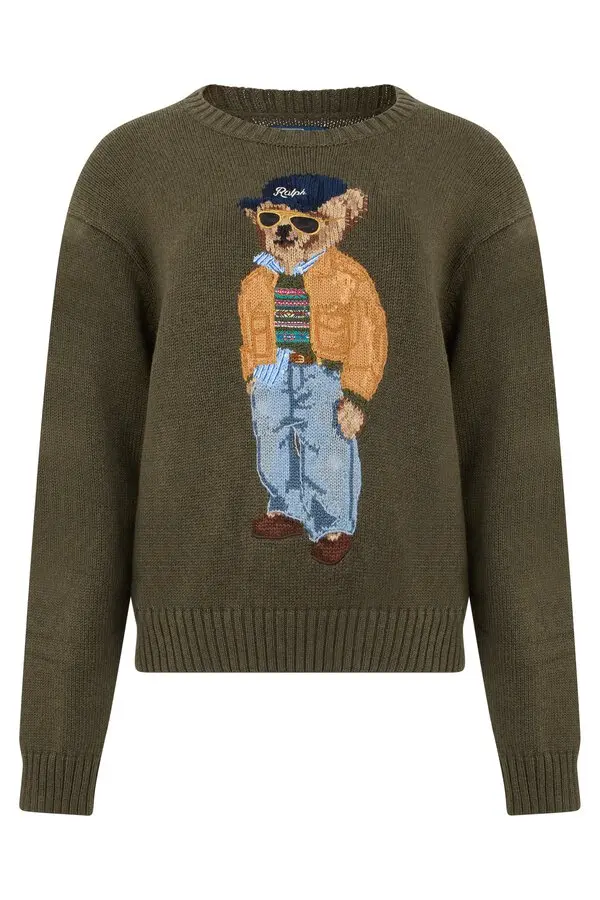 Polo Ralph Lauren Sweater With Stylized Teddy Bear Graphic