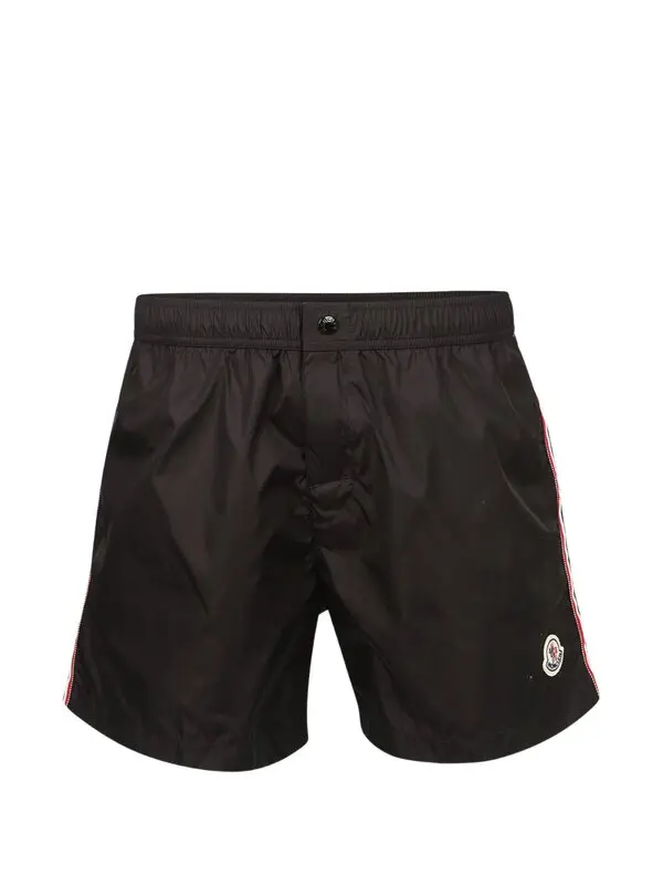 Moncler Swim Shorts With Side Stripe Detail - Black