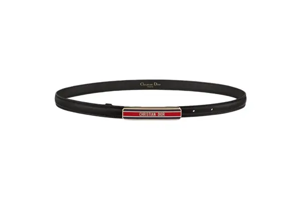 Dior 3cm Leather Belt - Black/mult