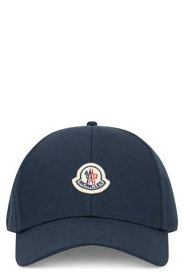 Moncler Embroidered Cotton Visor Hat - Blue
