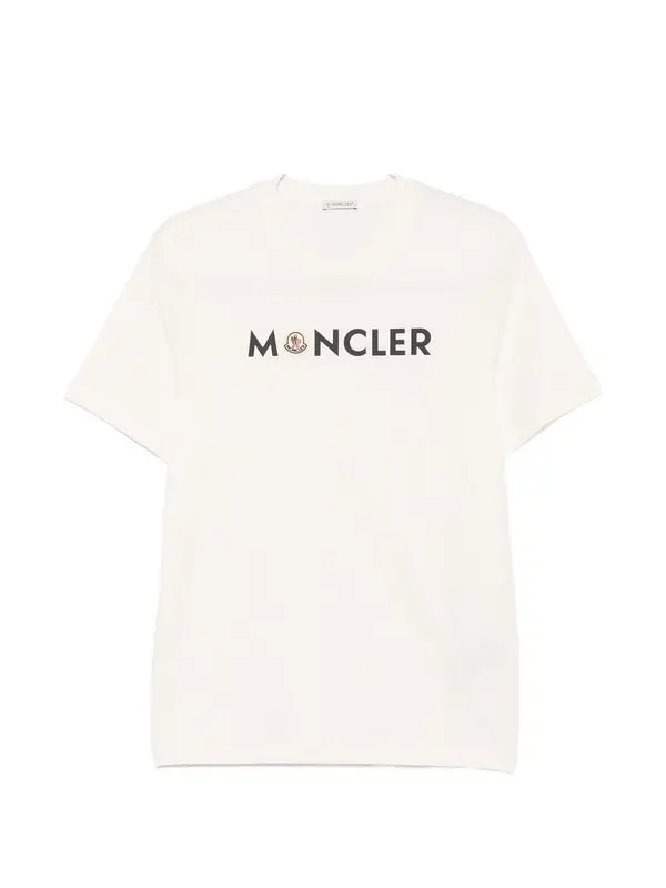 Moncler Cotton Short Sleeve T-shirt - Natural