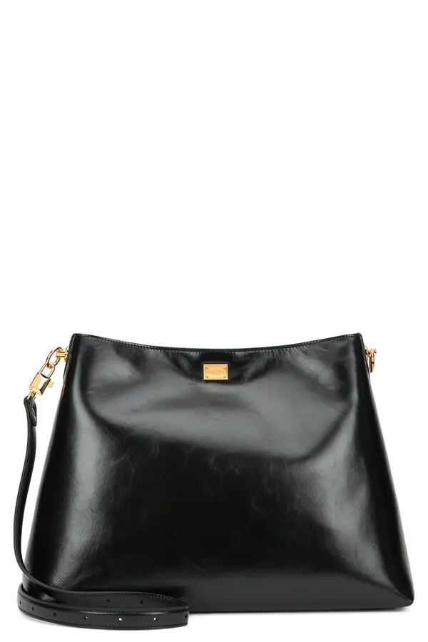 Dolce & Gabbana Calfskin Tote Handbag With Adjustable Shoulder Strap, 15 Cm X 40 Cm X 30 Cm - Black