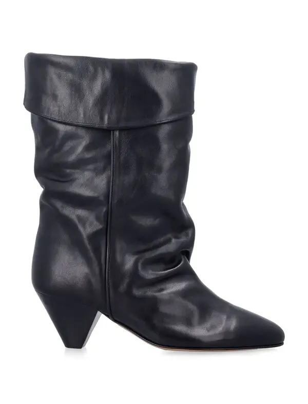 Isabel Marant Étoile Dalby Western-inspired Calfskin Boots - Nero