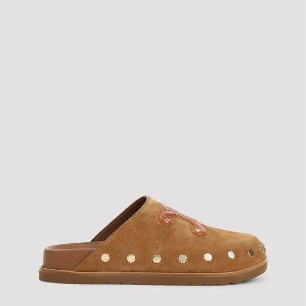 Celine Triomphe Wedge Mules - Brown