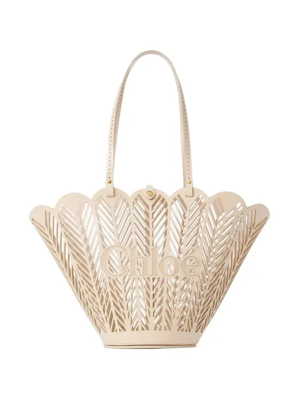 Chloé Soleil Mini Shopping Bag - Milk