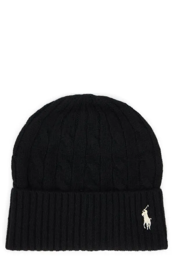 Polo Ralph Lauren Embroidered Logo Wool & Cashmere Cap - Black