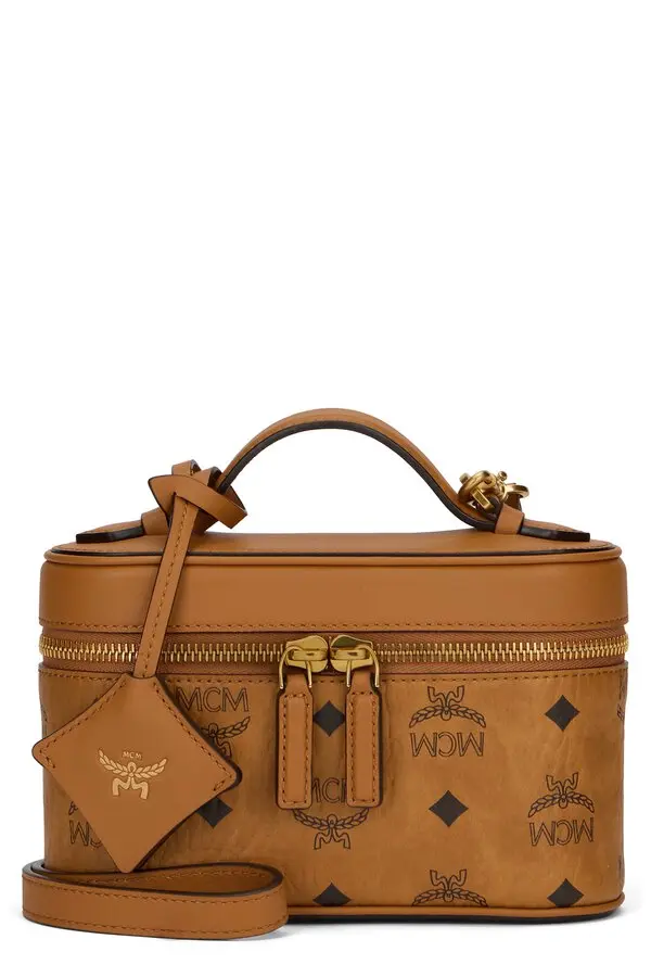 Mcm Aron Mini Handheld Vanity Case In Leather
