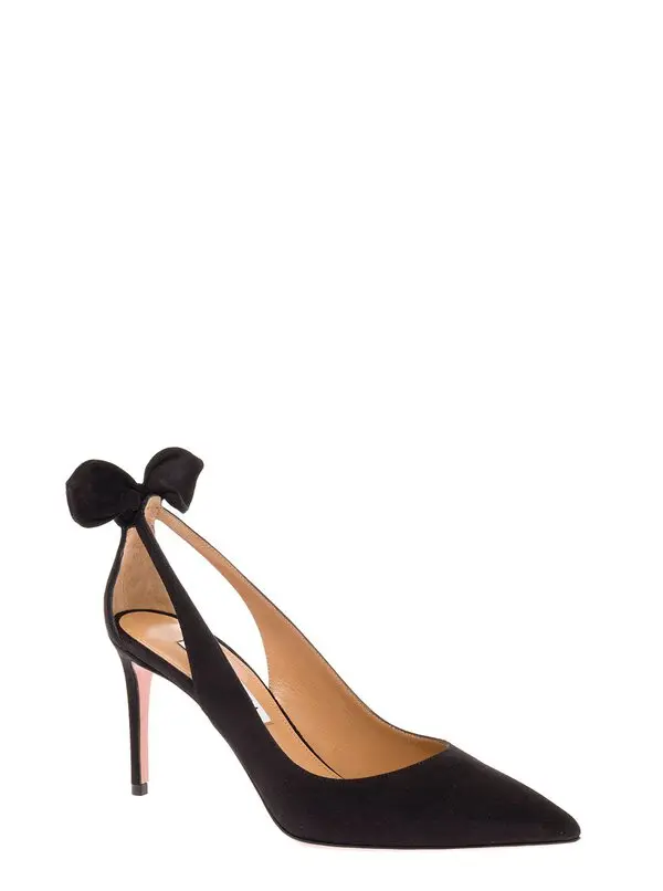AQUAZZURA Bow Tie Pump 85 - Black