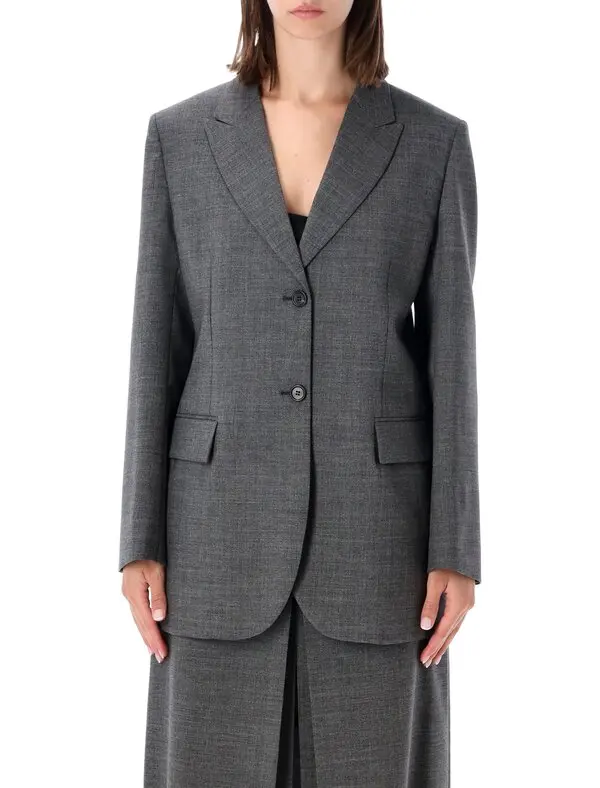Prada Single-breasted Virgin Wool Blazer With Notch Lapels