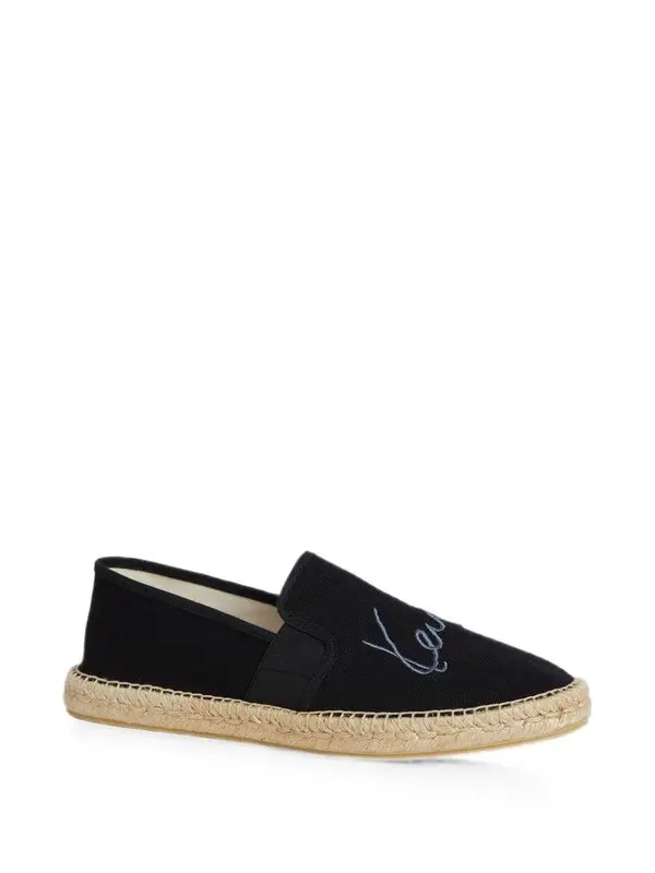 Kenzo Embroidered Espadrille Slip-ons - Black