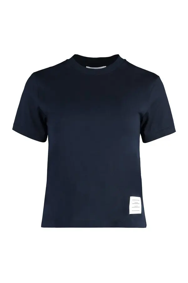 Thom Browne Asymmetrical Hem Cotton T-shirt - Blue