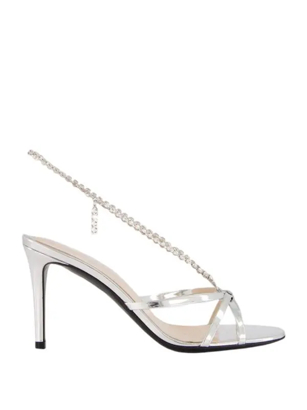 Gucci 85mm Stiletto Heel Sandals With Chain Detail