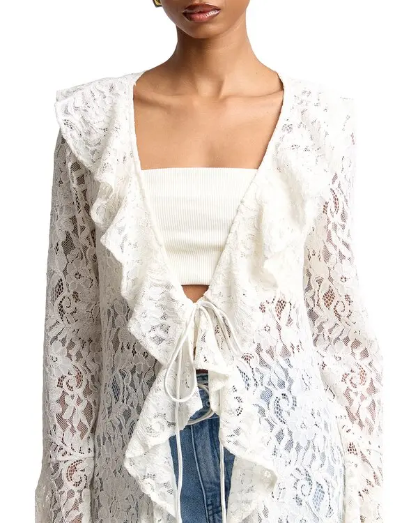 Avec Les Filles Lace Cascade Duster Jacket