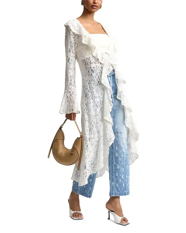 Avec Les Filles Lace Cascade Duster Jacket