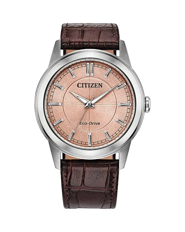 Citizen Eco-drive Strap Watch - Salmon/brown