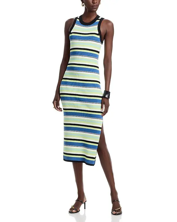 TOCCIN Piper Tie Waist Midi Dress - Ocean/keylime Multi