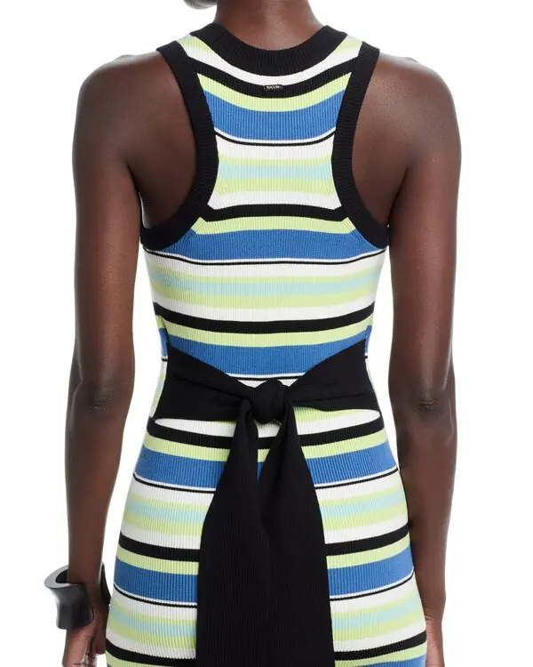 TOCCIN Piper Tie Waist Midi Dress - Ocean/keylime Multi