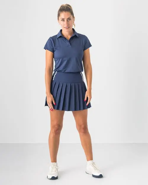 Boast 2-in-1 Pleated Skirt With Integrated Short - Navy