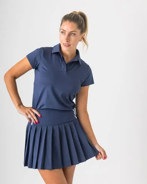 Boast 2-in-1 Pleated Skirt With Integrated Short - Navy