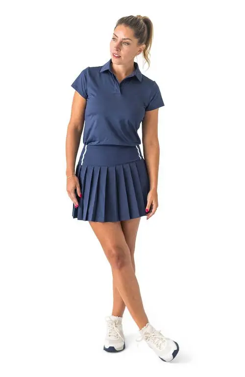 Boast 2-in-1 Pleated Skirt With Integrated Short - Navy