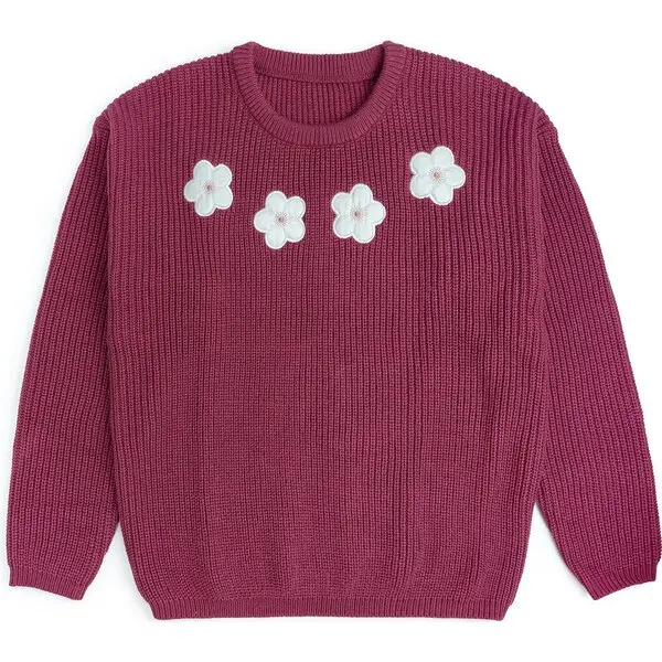SWEET WINK Floral Applique Sweater