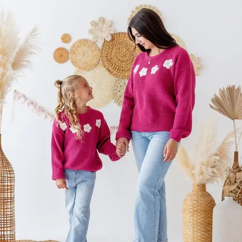 SWEET WINK Floral Applique Sweater
