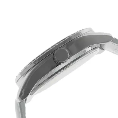 PEUGEOT Round Crystal Bezel Leather Watch - White