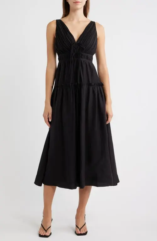 Moon River Fit & Flare Midi Dress