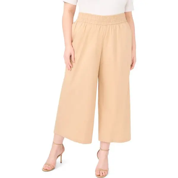 CECE DUPRAZ Smocked Waist Crop Pull-on Pants