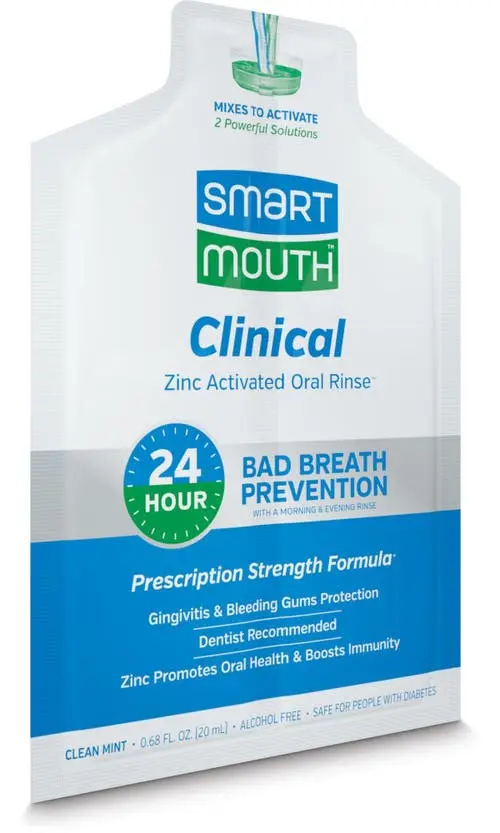 SMARTMOUTH Clinical Zinc Activated Portable Single Pack Mouthwash 50 Count