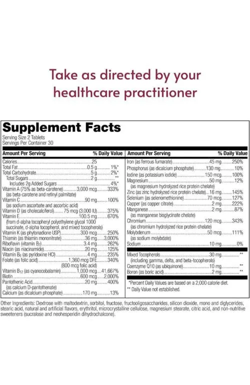 BARIATRIC ADVANTAGE Chewable Advanced Multi Mixed Fruit Daily Multivitamin 60 Count