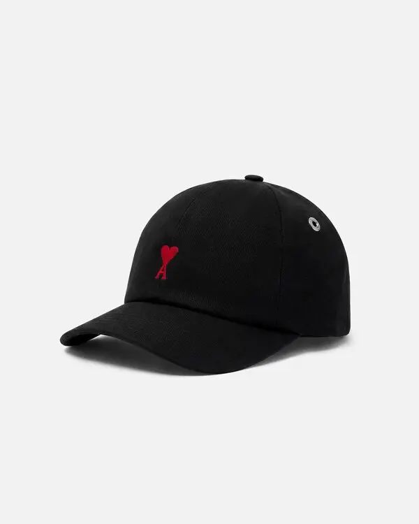 AMI Paris Cotton Baseball Cap - Black