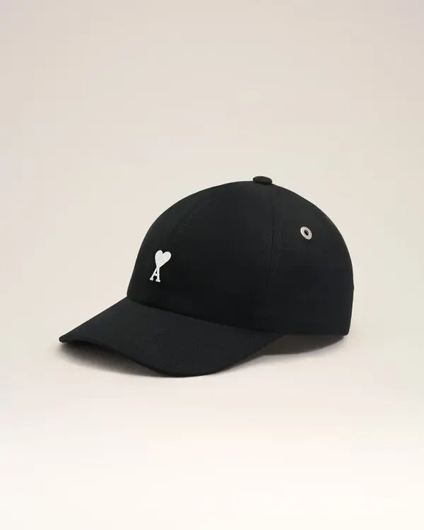AMI Paris Cotton Baseball Cap - Black
